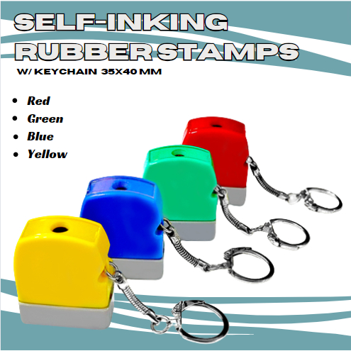 35x40mm Printable Photosensitive Self-Inking Key Chain Stamp Set for ...