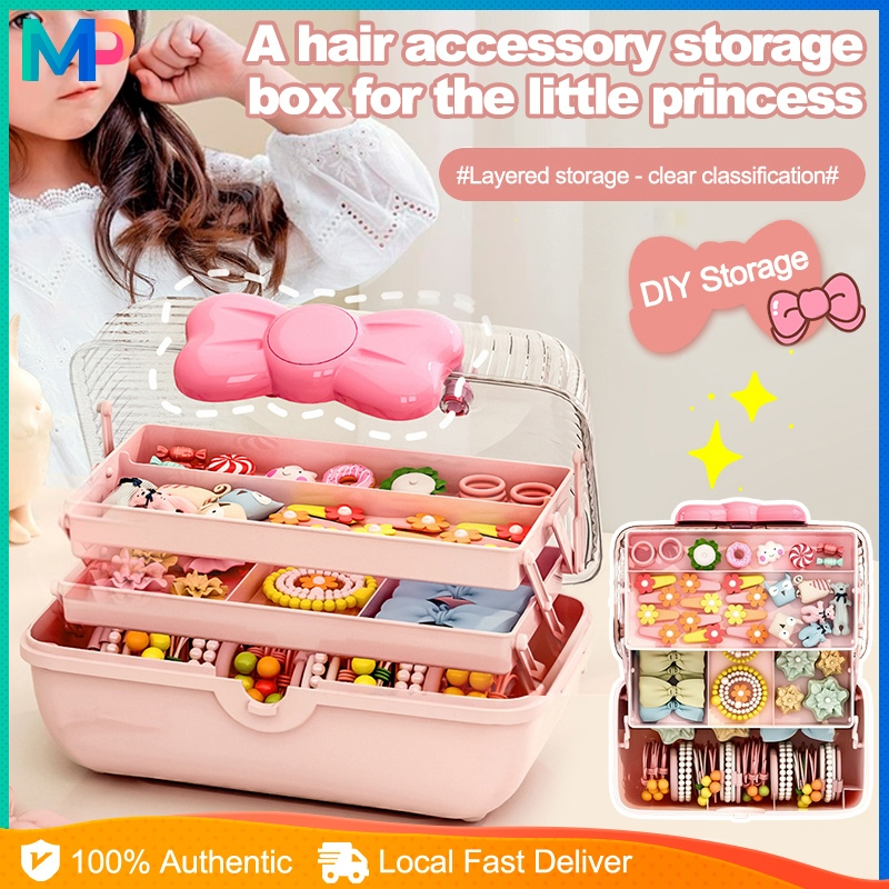 Korean Style Practical Hair Jewelry Organizer 3 Layers Storage Box ...