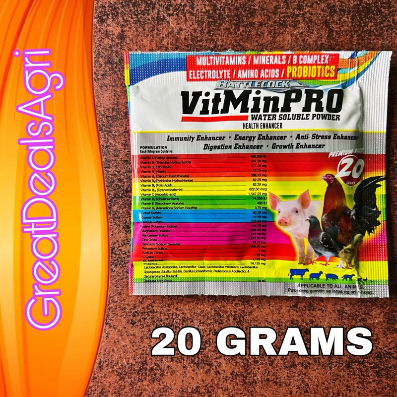 VitMinPro WATER SOLUBLE POWDER (20g SACHET) HEALTH ENHANCER | Shopee ...