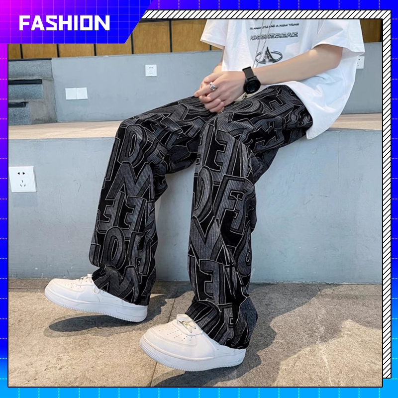 straight cut pants slocks pants for men loose Korean sweatpant baggy ...