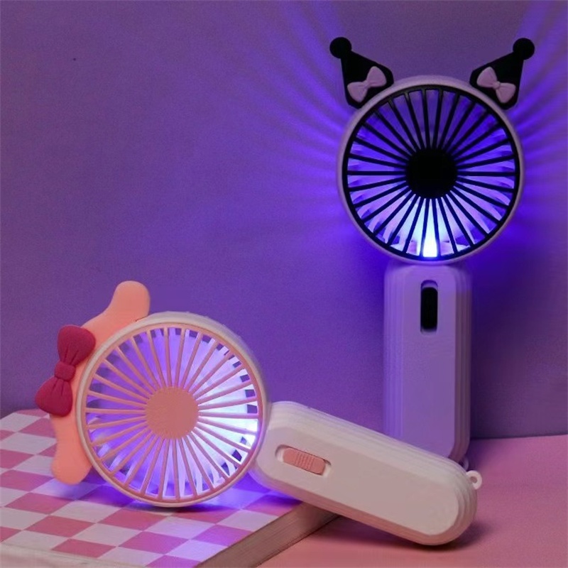 Cute Design Handheld Fan Rechargeable Hand Fan with Light USB Mini ...
