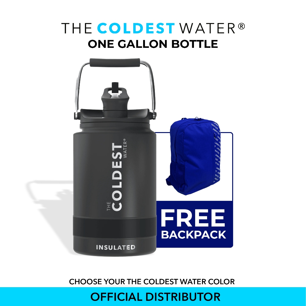 COLDEST Water Bottle One Gallon (4L) Straw Lid Wide Mouth Thermos Hot ...