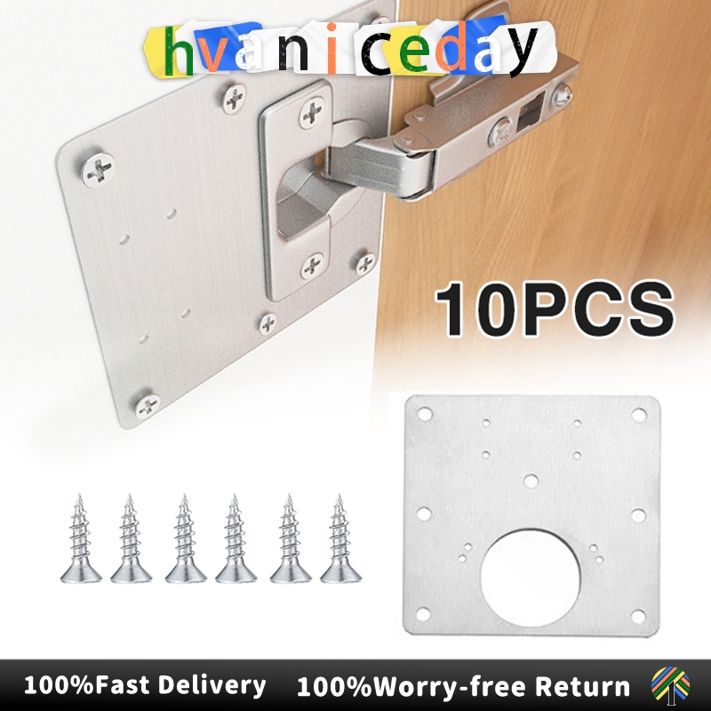 10 Set Cabinet Stainless Steel Hinges Repair Plate Hinge Repair ...