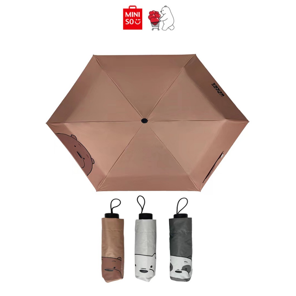Miniso We Bare Bear Sun Umbrella Grizz Ice Bear Panda | Shopee Philippines