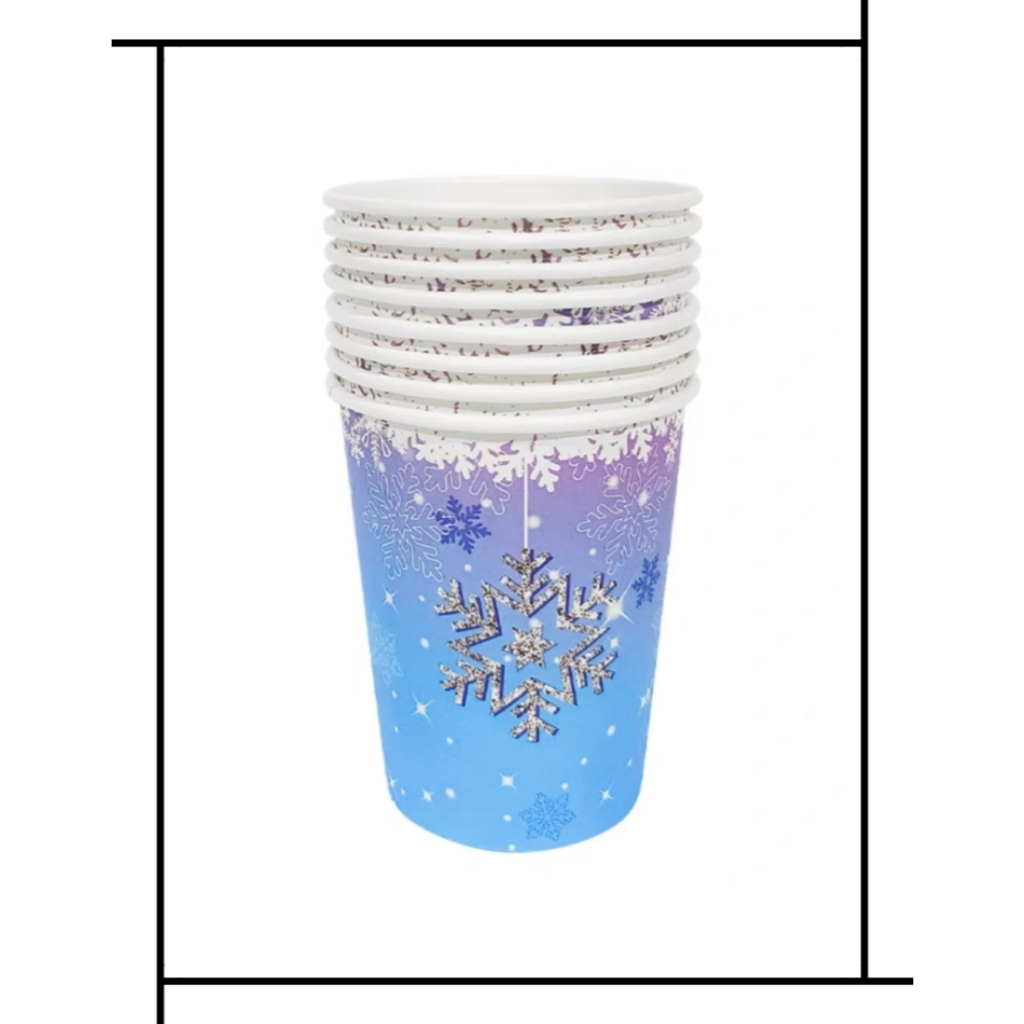 10 Pcs/set Fantasy frozen Snowflake disposable cartoon cutlery paper ...