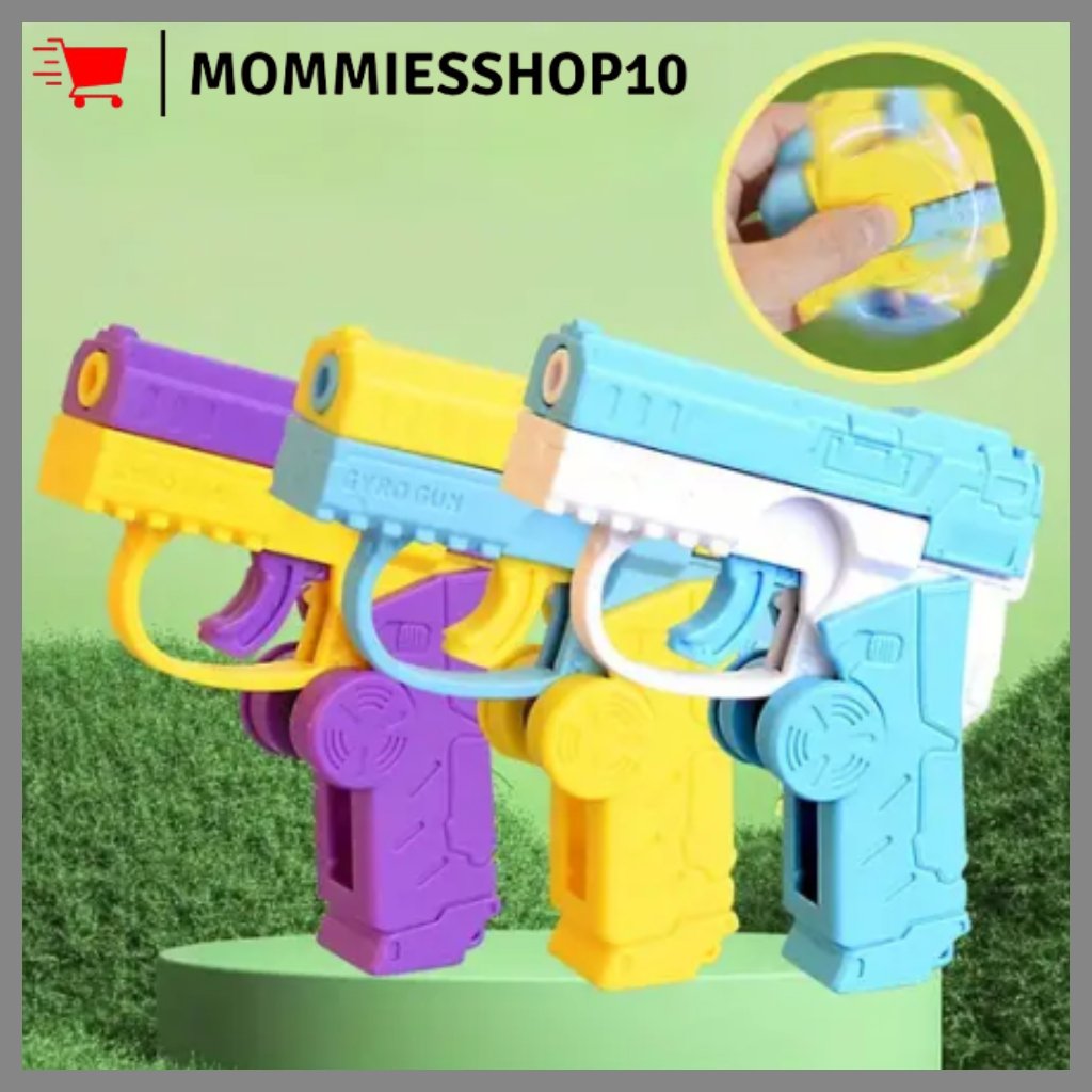 Mini Decompression Rotating Rebound Toy Gun Two-in-One Fidget Spinner ...