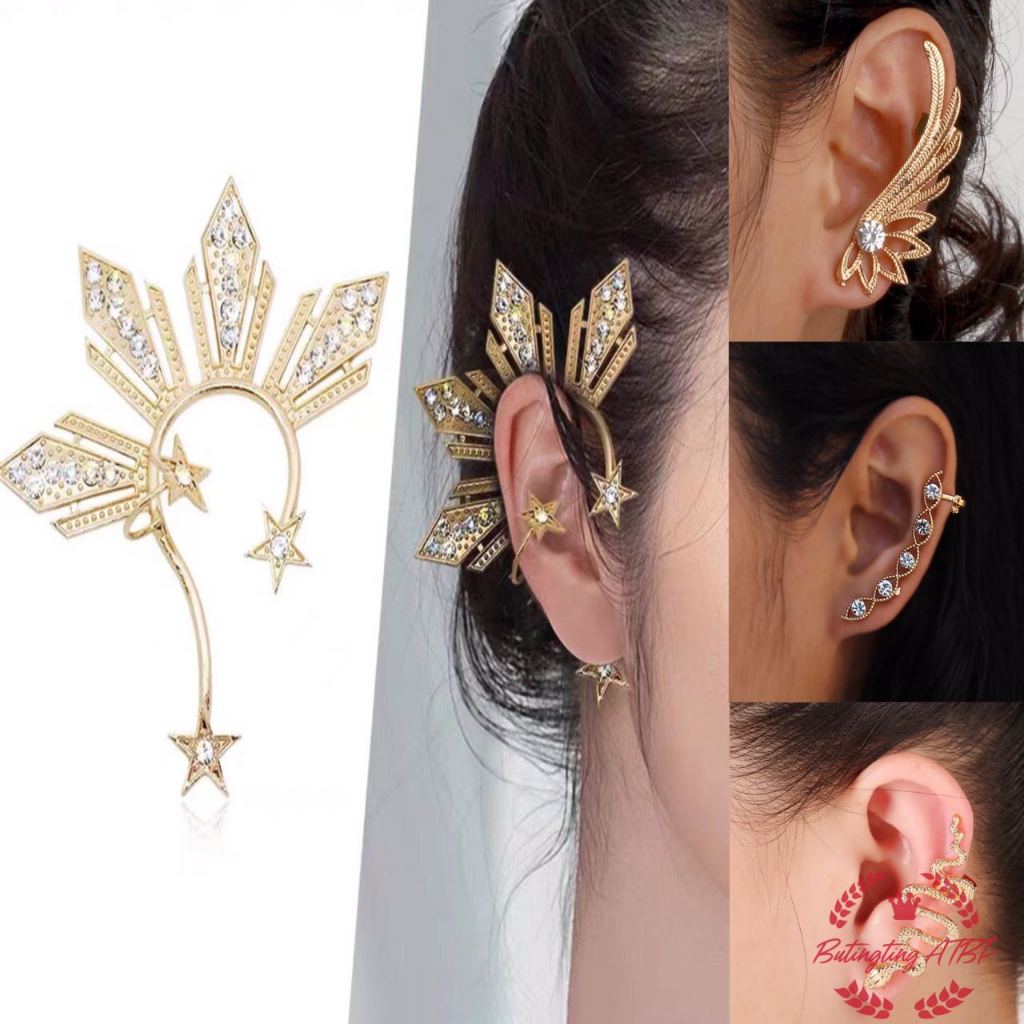 Rhinestones ear cuff fanshapped ear hanging star fashion earrings ...