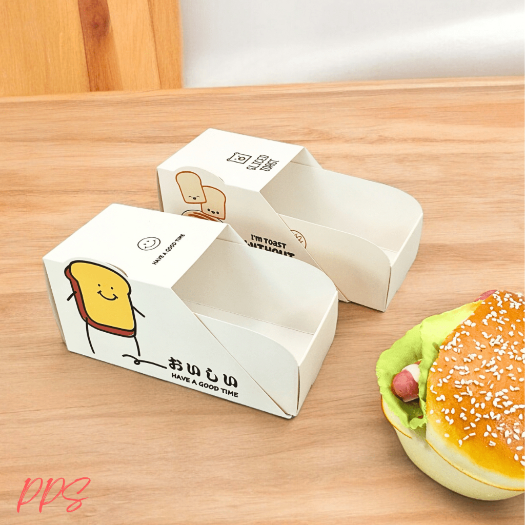 25pcs Sandwich Box Rectangular Cute Thick Egg Toast Bread Disposable ...
