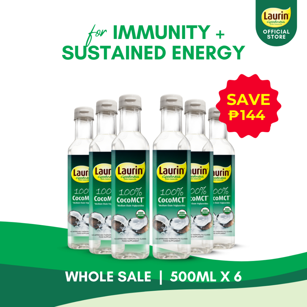 LAURIN Coco MCT from Coconut 500ml (6 Bottles) | Shopee Philippines