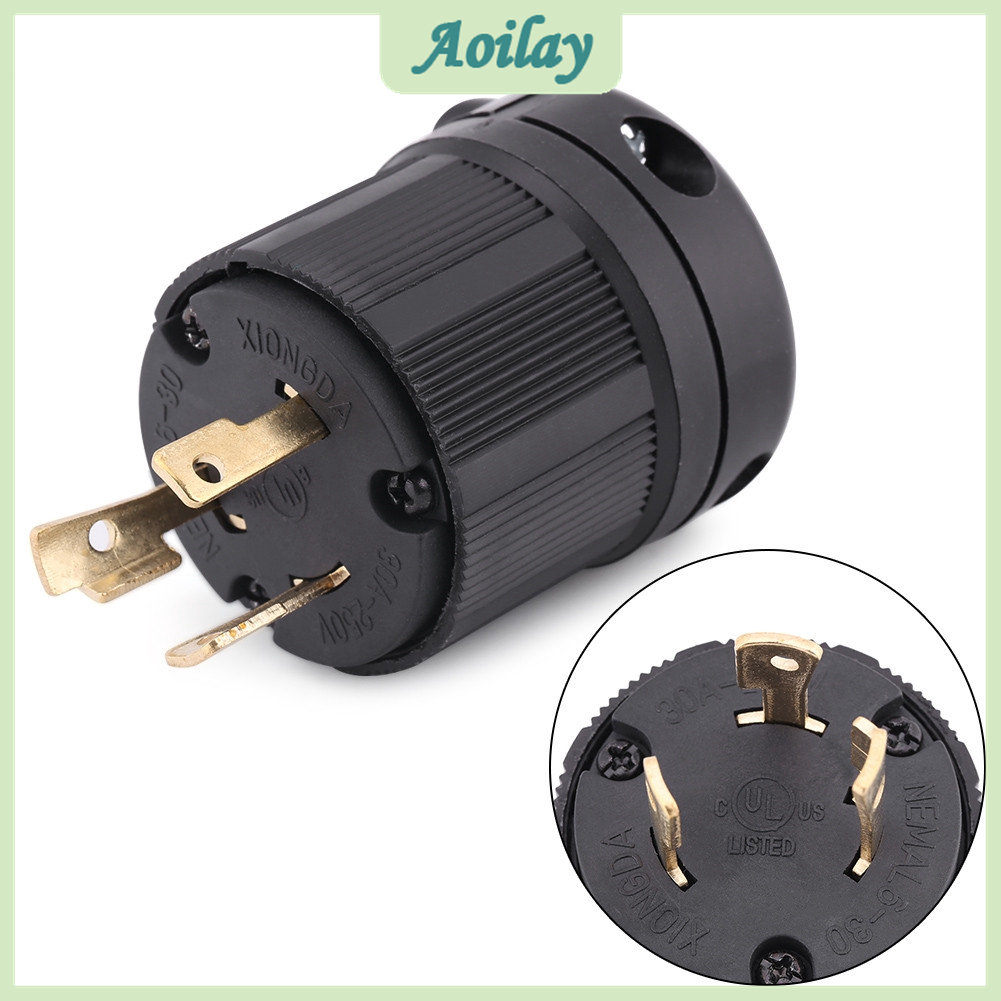 30A 250V 3 Wire Twist Lock Generator Plug Anti-loose US Three-pole ...
