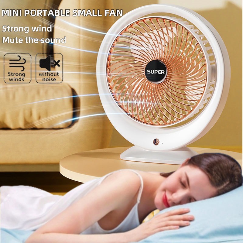 portable electric fan rechargeable desk fan Small electric fan Quiet ...