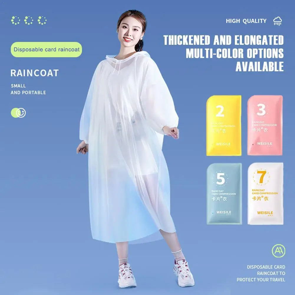 Yellow/White Disposable Plastic Reusable Raincoat Adult Emergency ...