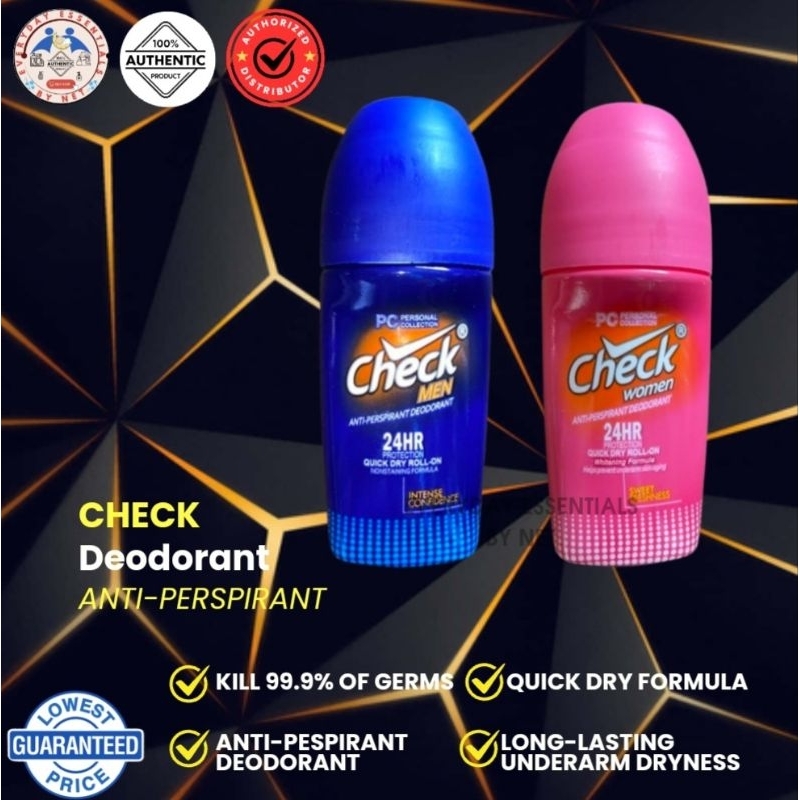 CHECK LADIES AND MEN ANTI-PERSPIRANT DEODORANT | Shopee Philippines