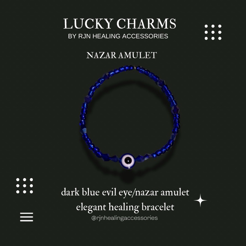 nazar amulet dark blue evil eye elegant healing bracelet (CLEANSED ...