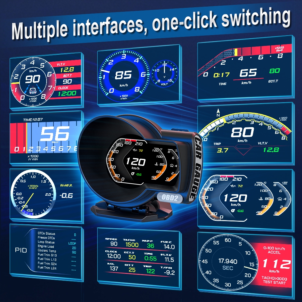 🇵🇭Free Gift⚡F8 PLUS PRO Car OBD+GPS OBD2 Meter Digital Scanner Alarm ...