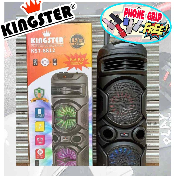 KINGSTER KST-8812 Portable Wireless Bluetooth Speaker with Wireless Mic ...