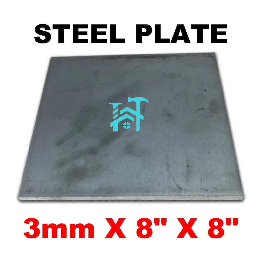 STEEL PLATE BASE PLATE 2.80 TO 3mm THICK X 8 X 8 INCHES | Shopee ...