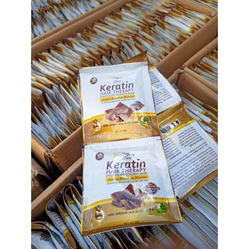 (1-DOZEN) MERRY SUN KERATIN CHOCO HAIR THERAPY TREATMENT | Shopee ...