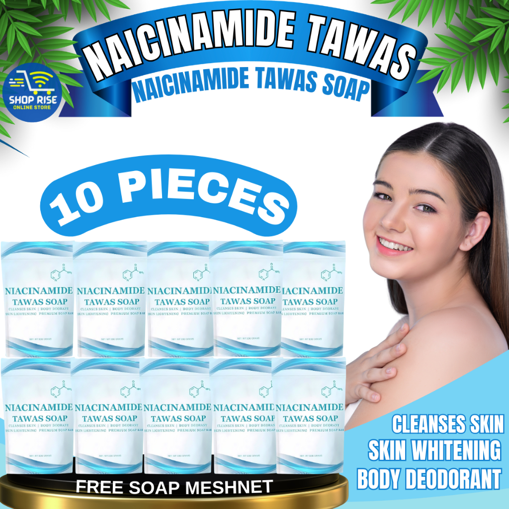 10 PCS. NAICINAMIDE TAWAS SOAP w/ Glutathione Whitening Body Deodorant ...