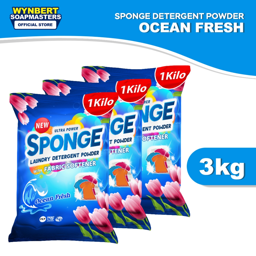 SPONGE Ultra Power Detergent Powder 3pcs Sulit Combo 3kg- Ocean Fresh ...