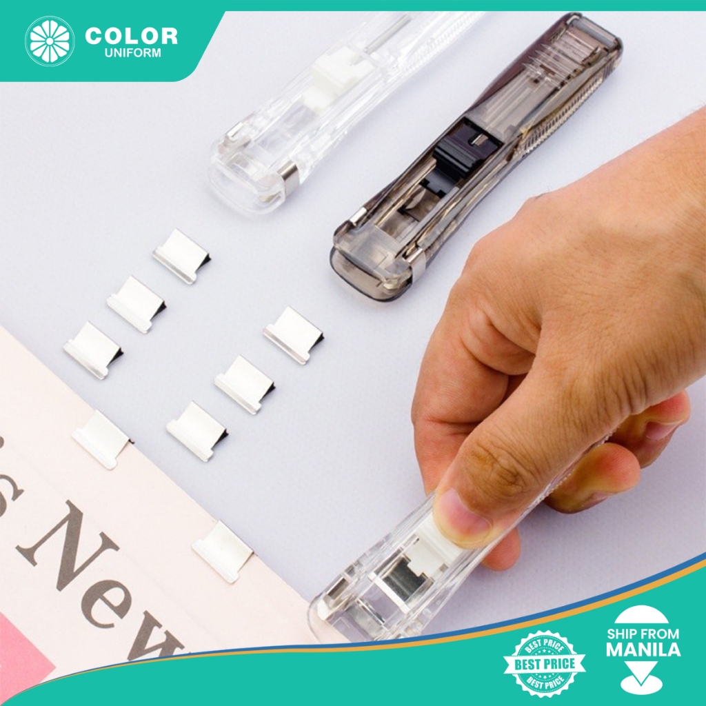 Seamless Stapler Push Paper Clipper for Office and School (Random Color ...