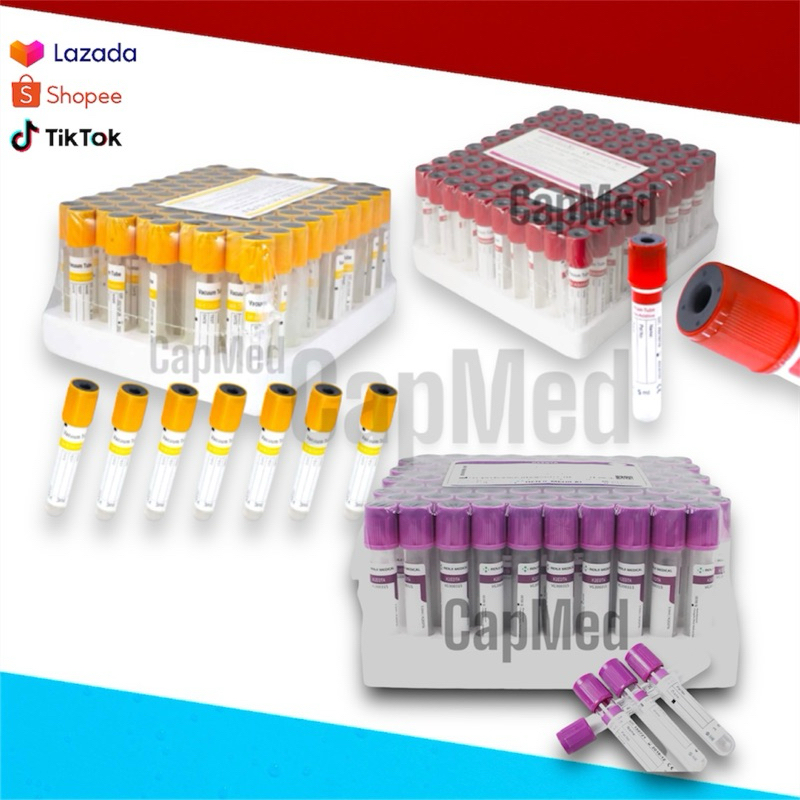 blood collection vaccum tubes edta-yellow top- redtop | Shopee Philippines