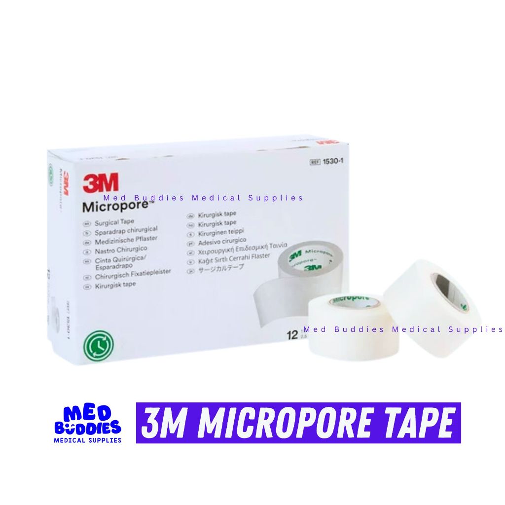 3M Micropore Medical Tape | Surgical Tape 1 inch x 10 yards | 1 Box 12 Pieces | Shopee Philippines