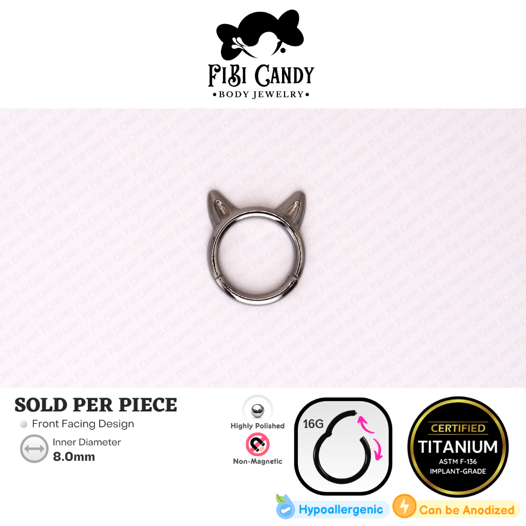 FiBiCandy HSR0052 Neko II 16G Astm F136 Titanium Earring Daith Septum ...