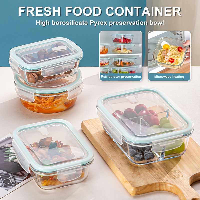 Glass Crisper Airtight Food Keeper Leakproof Microwavable Oven Safe ...