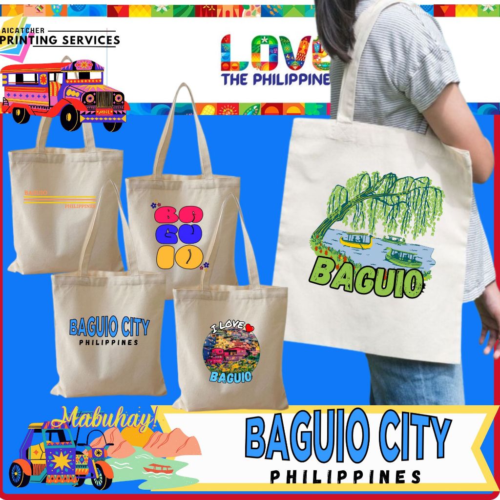 Baguio Design High Quality Affordable Tote Bag Canvas Katsa | Shopee ...