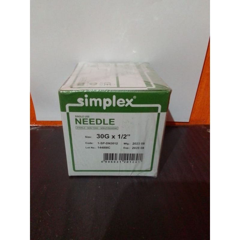 Simplex needle G30×1/2" sterile | Shopee Philippines