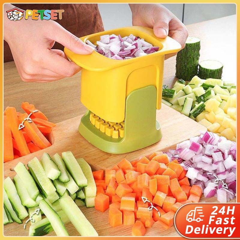 Hand Pressure Dicer Slicer Chopper Chips Cutg Box Portable Home ...