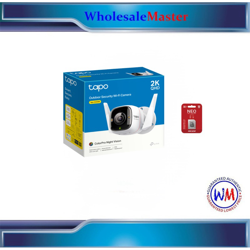 TP-Link Tapo C325WB 2K QHD Outdoor Security Wi-Fi Camera + Free 32GB ...