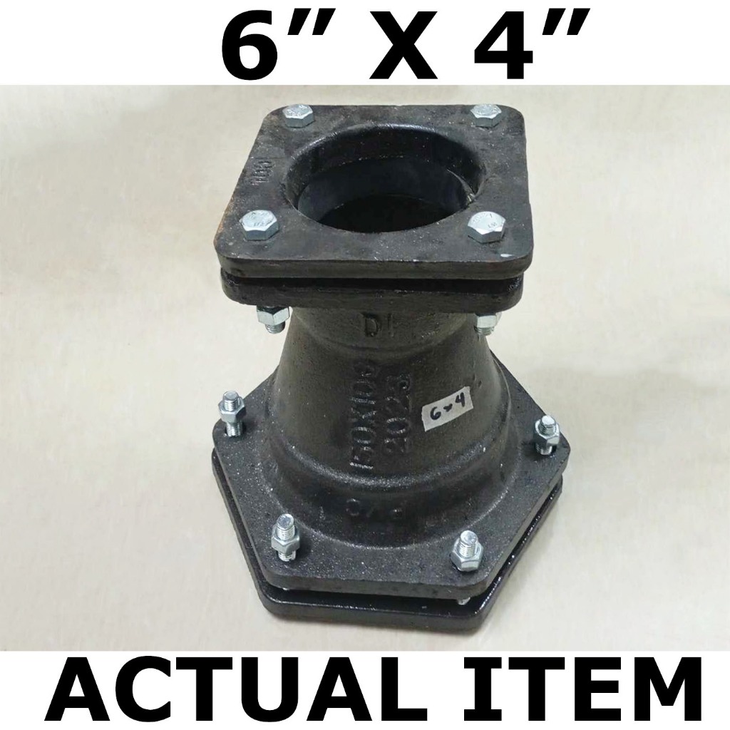 CI MECHANICAL COUPLING REDUCER 6" X 4" BLACK FOR WATER DISTRICT ...