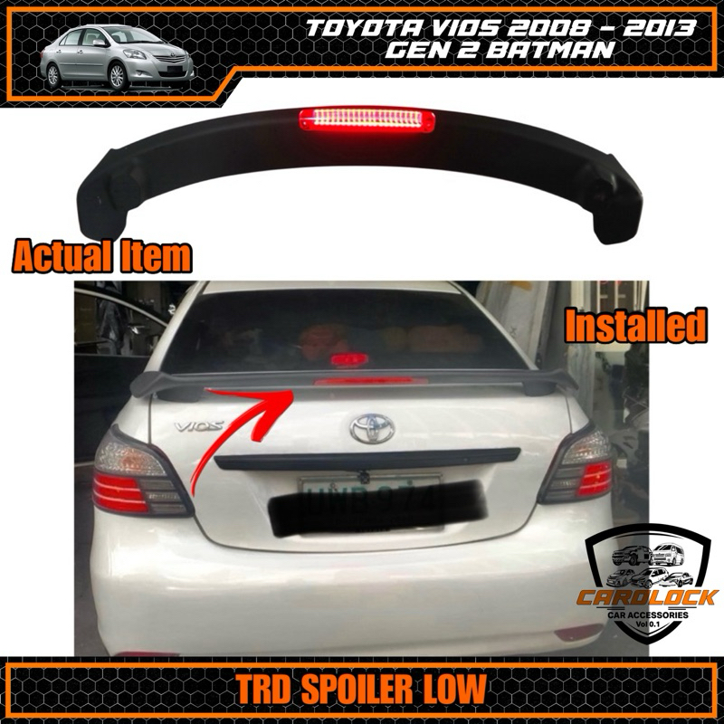 Toyota Vios 2008 - 2013 TRD Spoiler with Light | Shopee Philippines