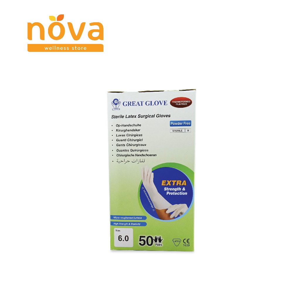 Great Glove Sterile Latex Surgical Gloves 50 Pairs (box) | Shopee ...
