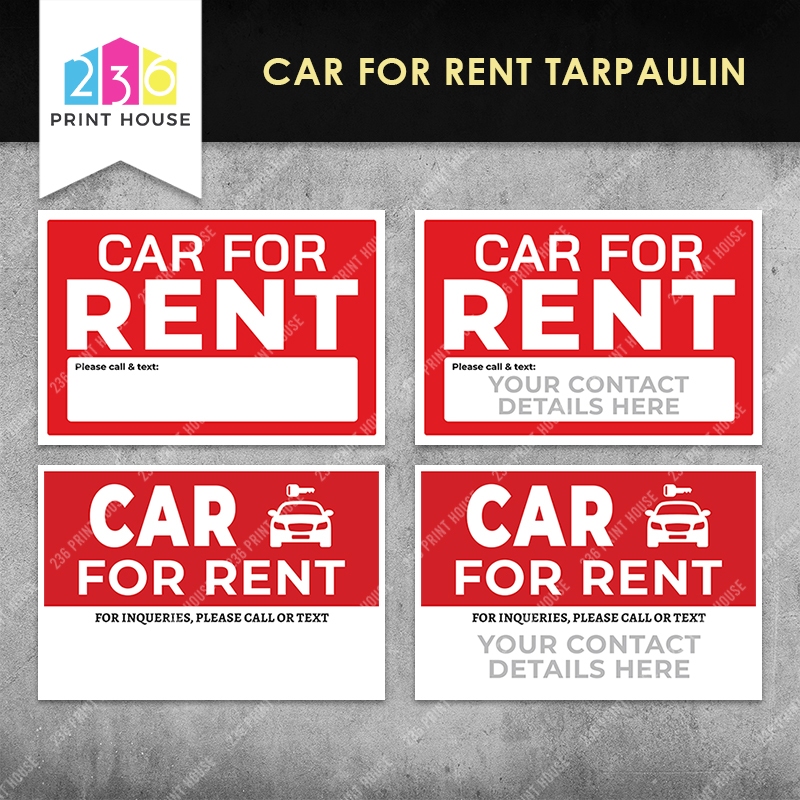 CAR FOR RENT Tarpaulin Banner • FREE Eyelets • Car For Rent Tarpaulin ...