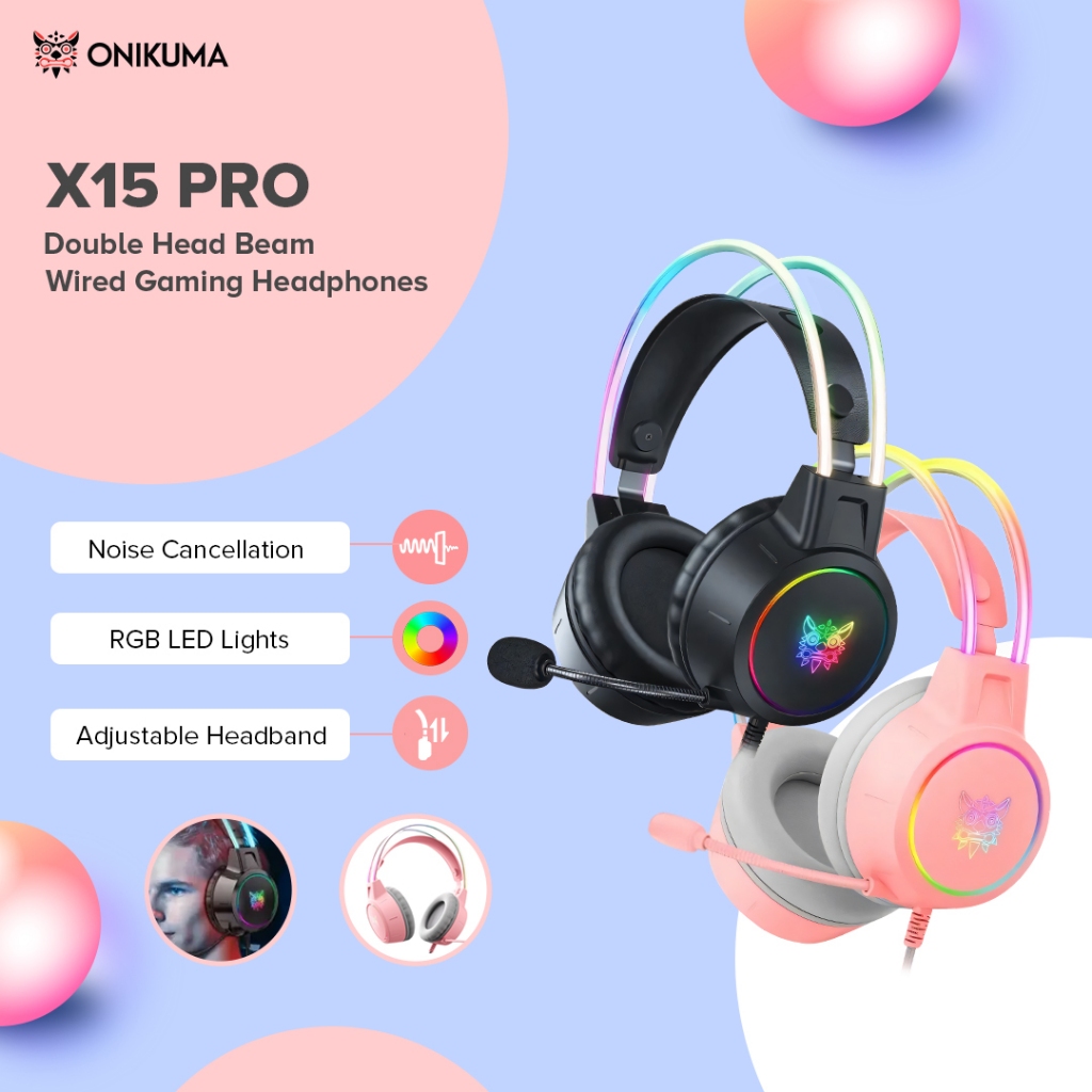 Onikuma X15 PRO Wired Gaming Headset With Mic Noise Cancelling Gaming ...