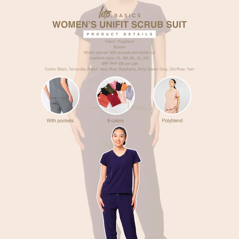 HTP Basics Women's Unifit Scrub Suit | Shopee Philippines