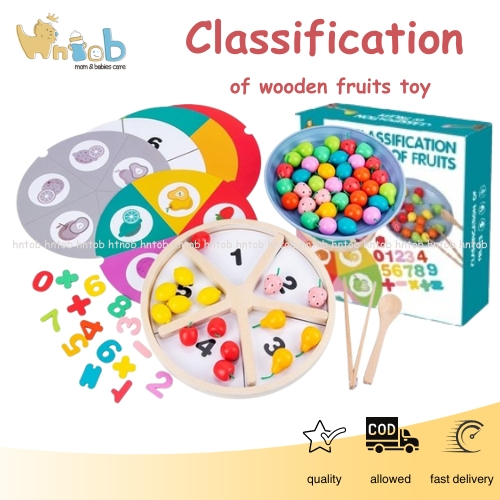 ED shop Wooden Fruit Sorting Plat Classification of Fruits kids toy ...