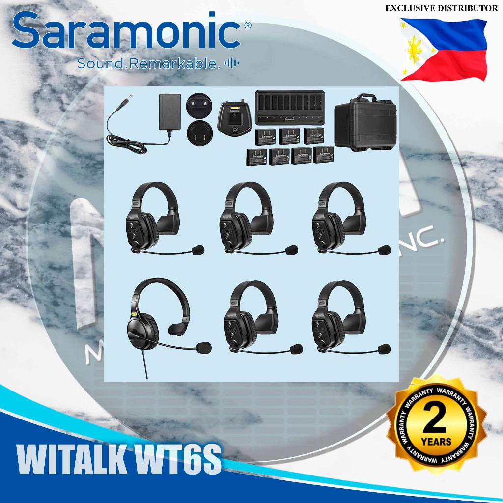 Saramonic WiTalk-WT6S 6-Person Full-Duplex Single-Muff Wireless Headset ...