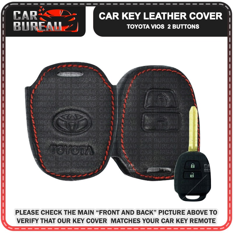 Toyota Vios Leather Key Remote Cover Car Key Remote Holder | Car ...