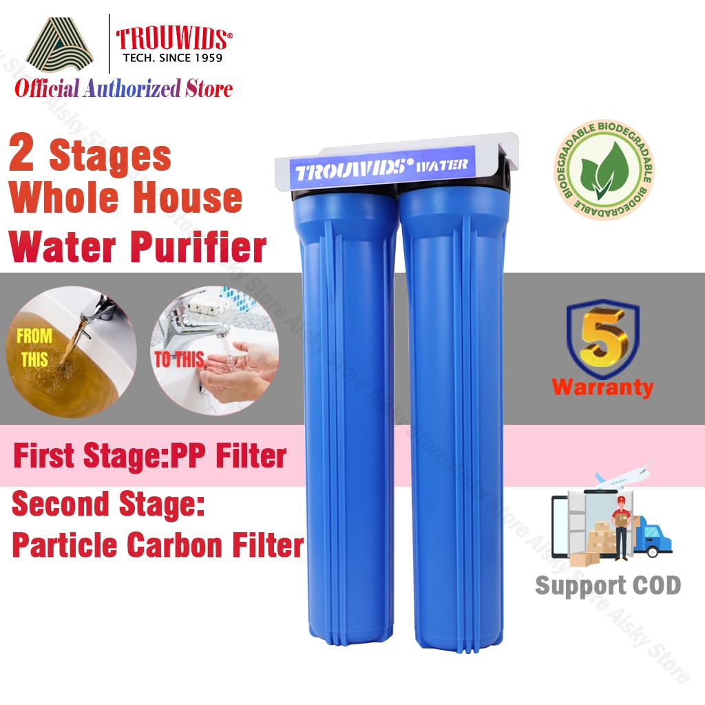 2 Stages Alkaline Water Purifier All Blue Housing 20 Inch Deep Well ...