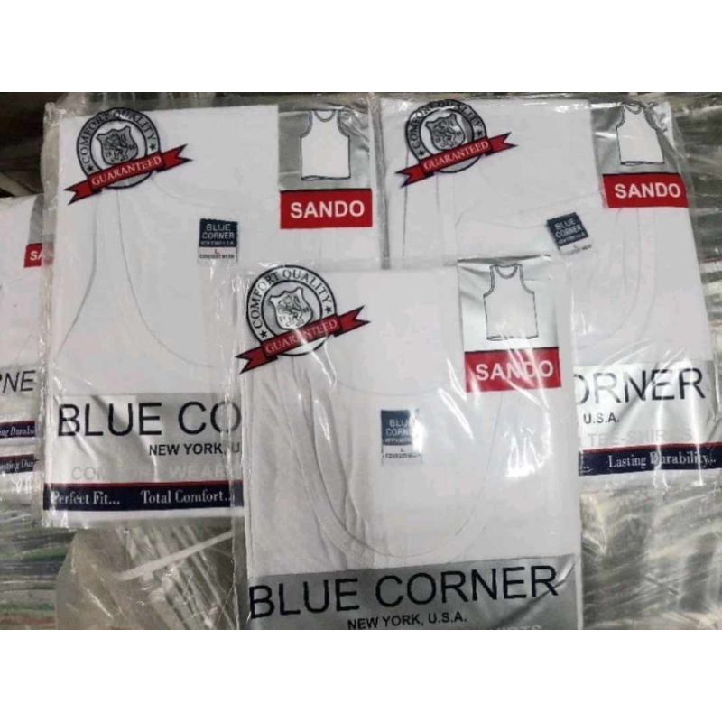 Blue Corner Sando White Cotton | Shopee Philippines