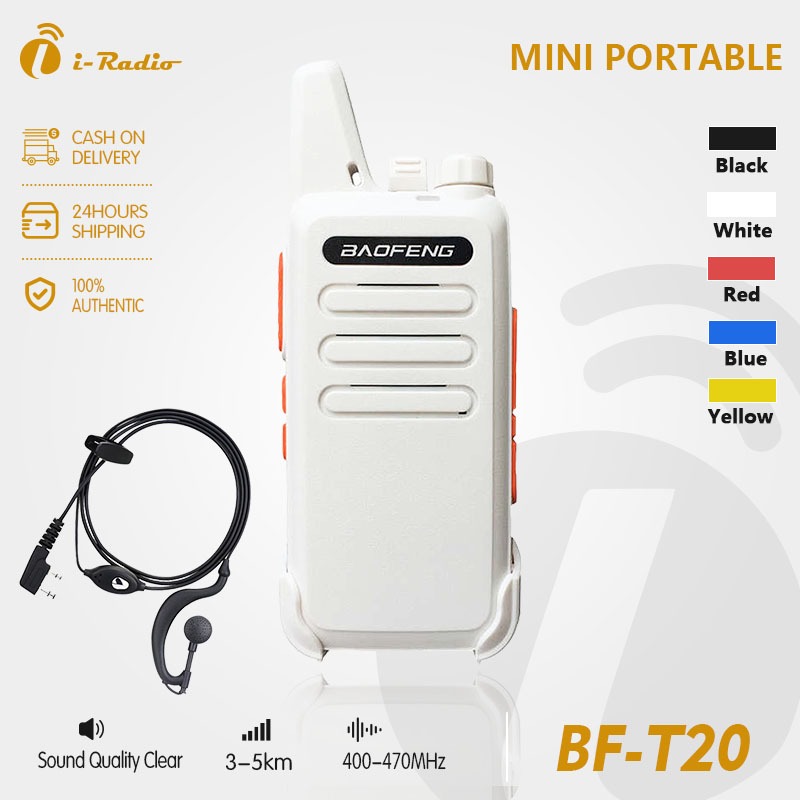 Baofeng BF-T20 Portable Two Way Radio UHF Radio 16 Channel USB Mini ...