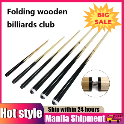 Two Folds Billiard Foldable Wood Cue Pool Stick Snooker Billiards Sport ...
