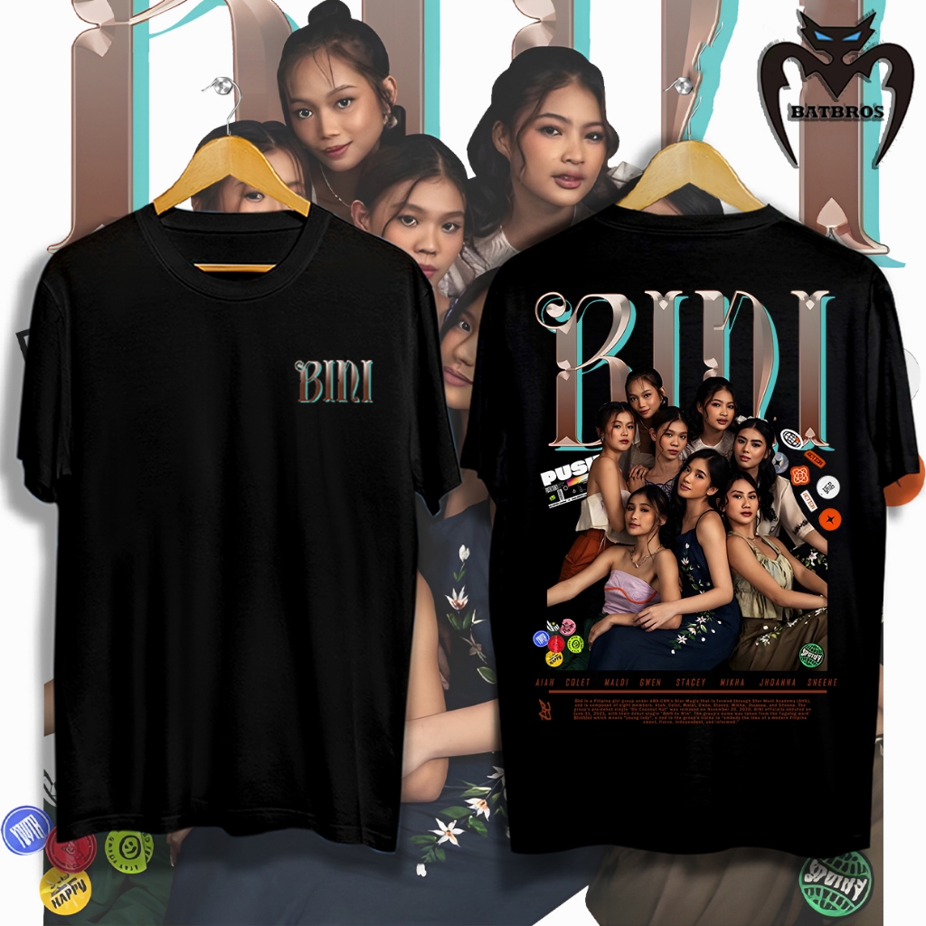 BINI GROUP GRAPHIC Unisex Oversized Print COTTON Men's and women's ...