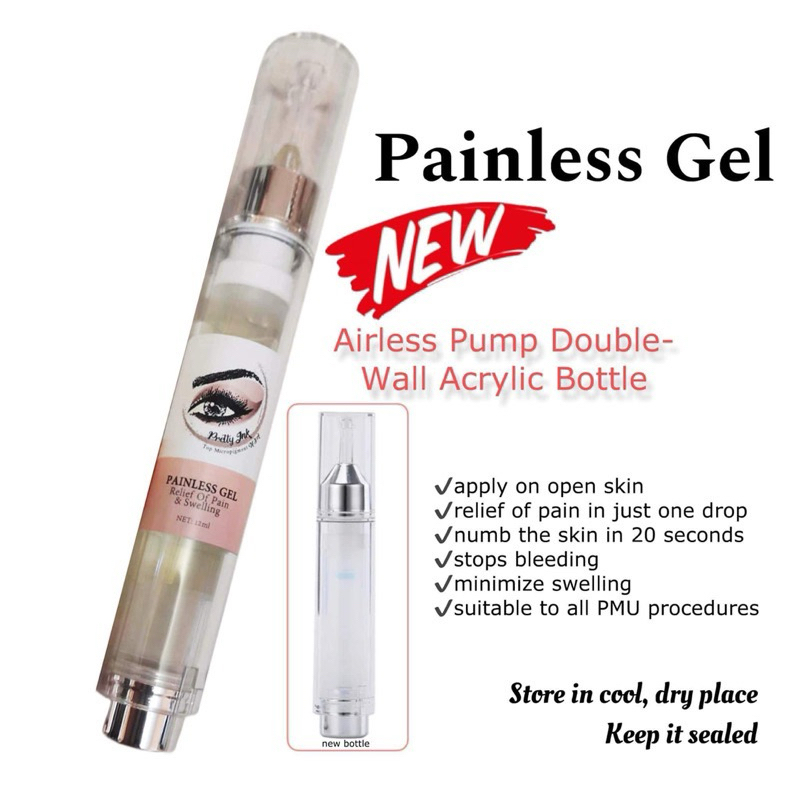 Pretty 𝑷𝑨𝑰𝑵𝑳𝑬𝑺𝑺 𝑮𝑬𝑳 Secondary Numbing Serum in Airless Pump 12ml Bottle ...