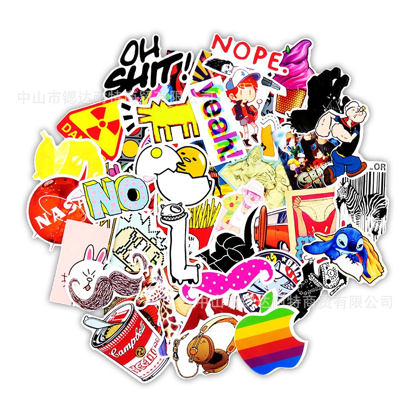 50PCS/Set Waterproof Random Sticker Motor Helmet Sticker Phone Bike ...