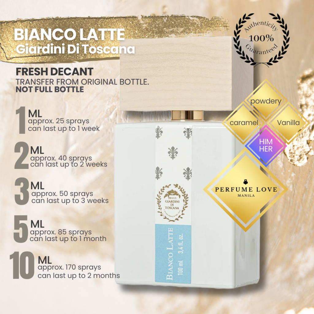 PERFUME DECANT Bianco Latte 1ml 2ml 3ml 5ml | Shopee Philippines